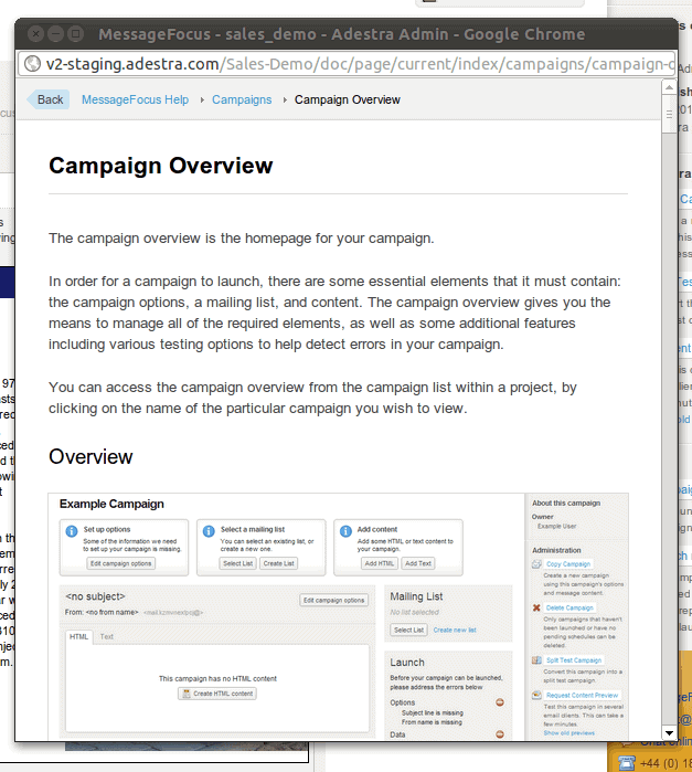 MessageFocus Help Documentation | Adestra